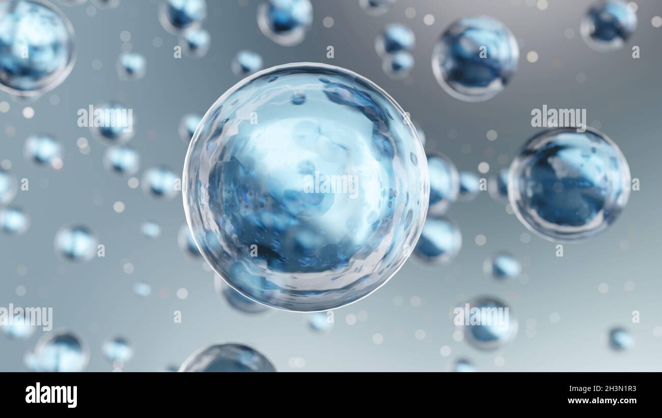 Macro Liquid Bubbles, various air bubbles in water. Liquid Cream gel ...