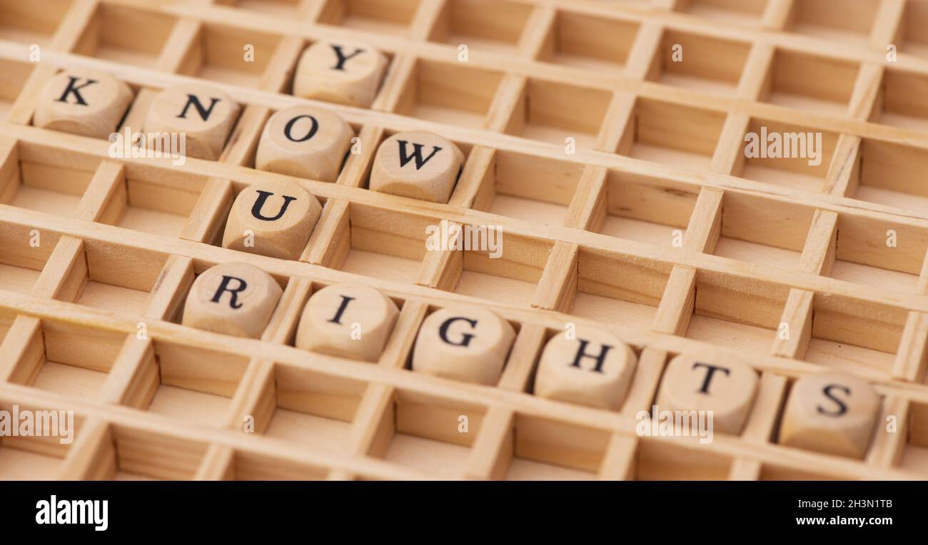 Know your rights in word cloud Stock Photo - Alamy