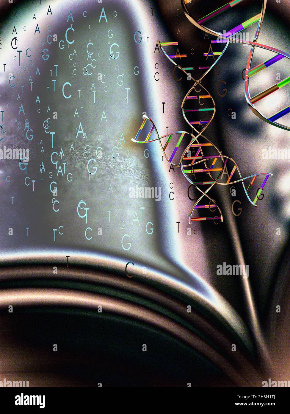 Book of life. Genetic code and DNA strand. 3D rendering Stock Photo - Alamy