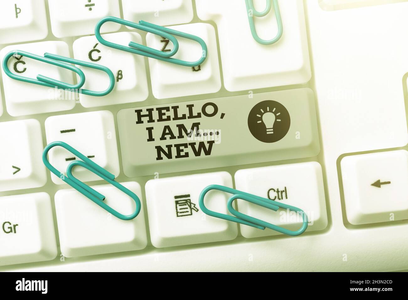 Inspiration showing sign Hello I Am New. Concept meaning used greeting ...