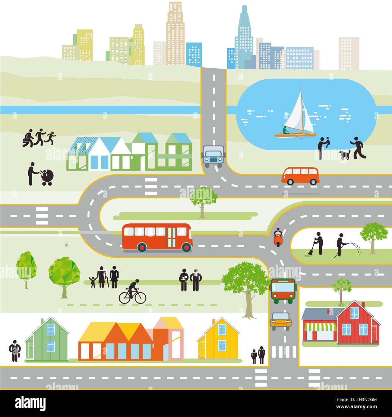 City map map, cityscape Stock Photo - Alamy