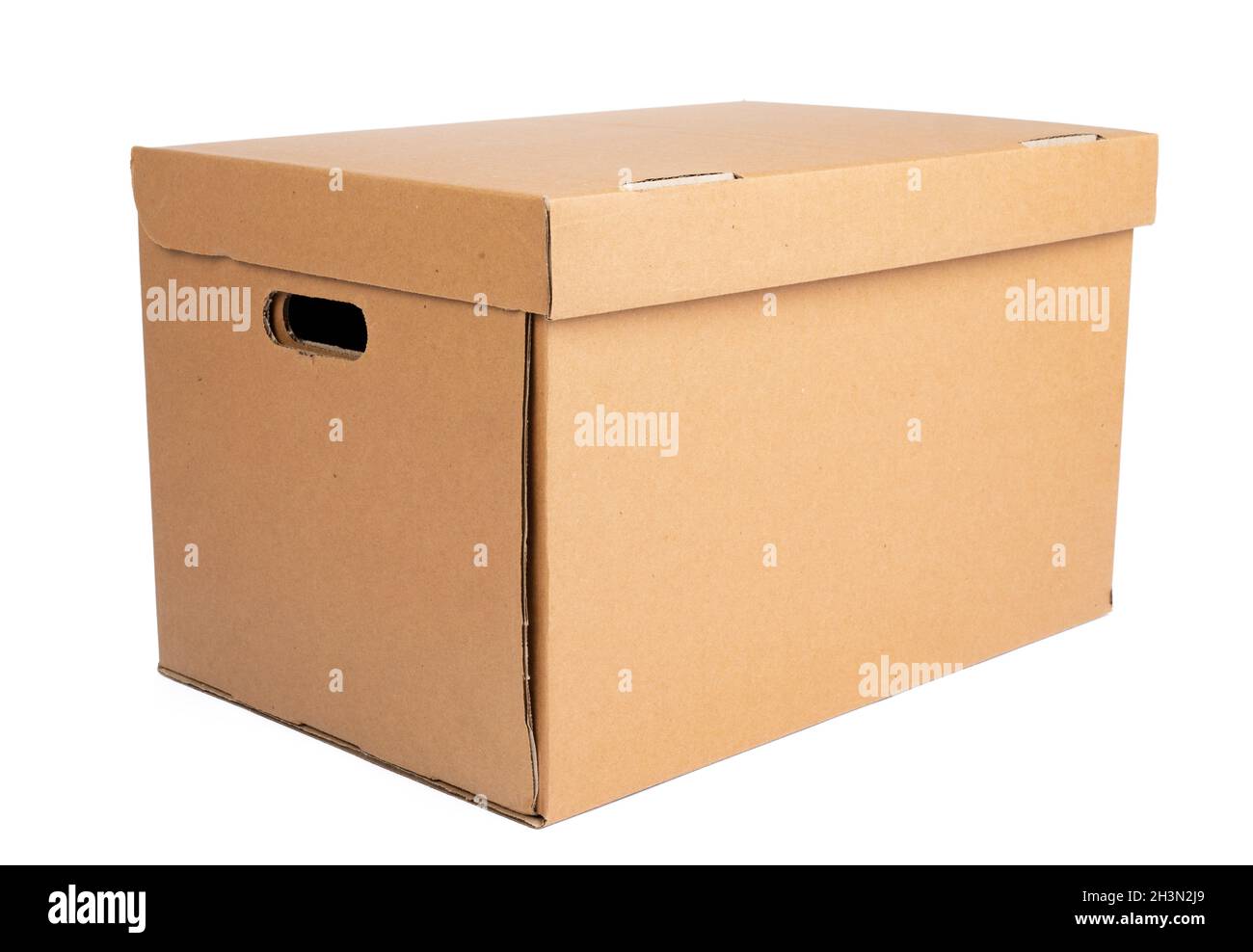 Cardboard brown box isolated on white background Stock Photo - Alamy