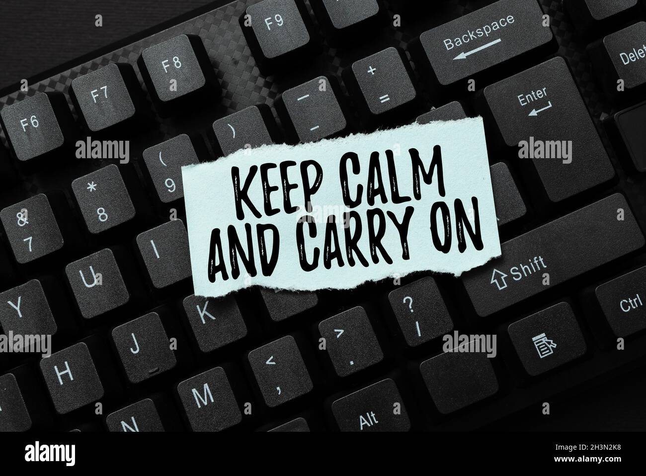 Sign displaying Keep Calm And Carry On. Concept meaning slogan calling ...