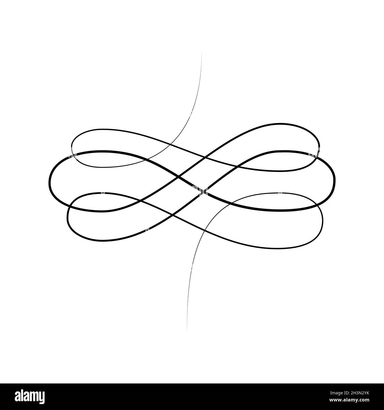 Cute decorative calligraphy element for page decoration on white Stock ...