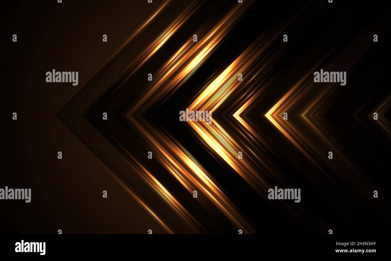 Abstract glowing arrows speed movement brown and yellow technology ...