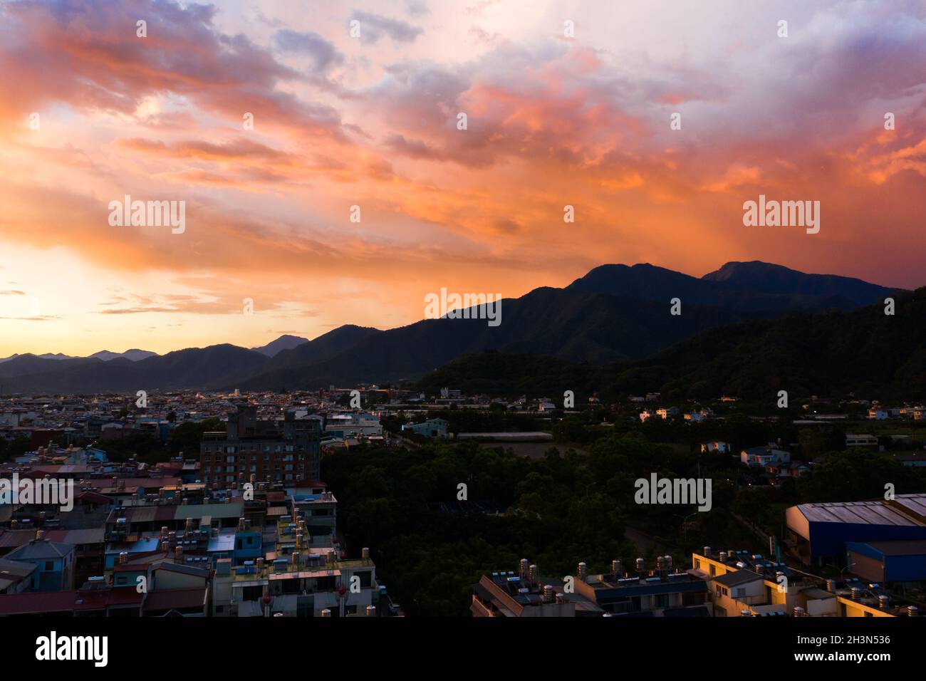 Aerial view of Puli town Stock Photo - Alamy