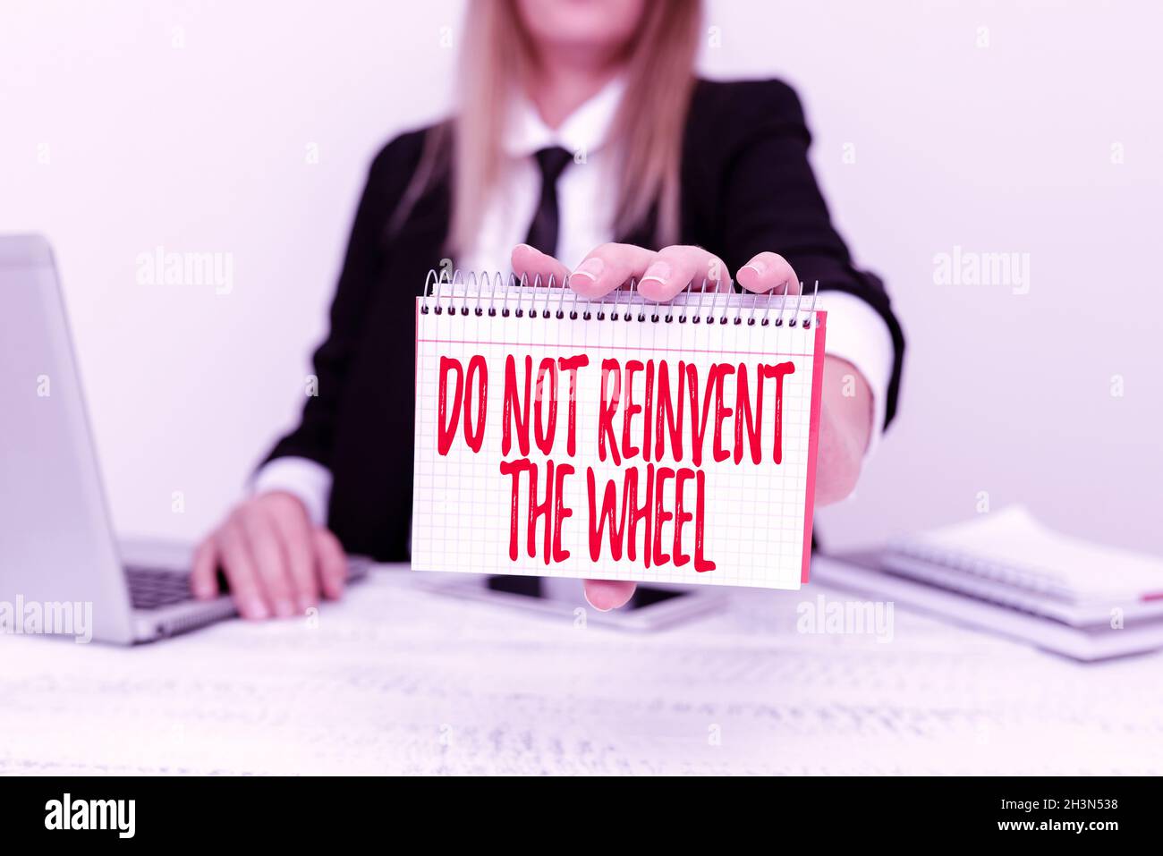 Handwriting text Do Not Reinvent The Wheel. Word Written on stop ...