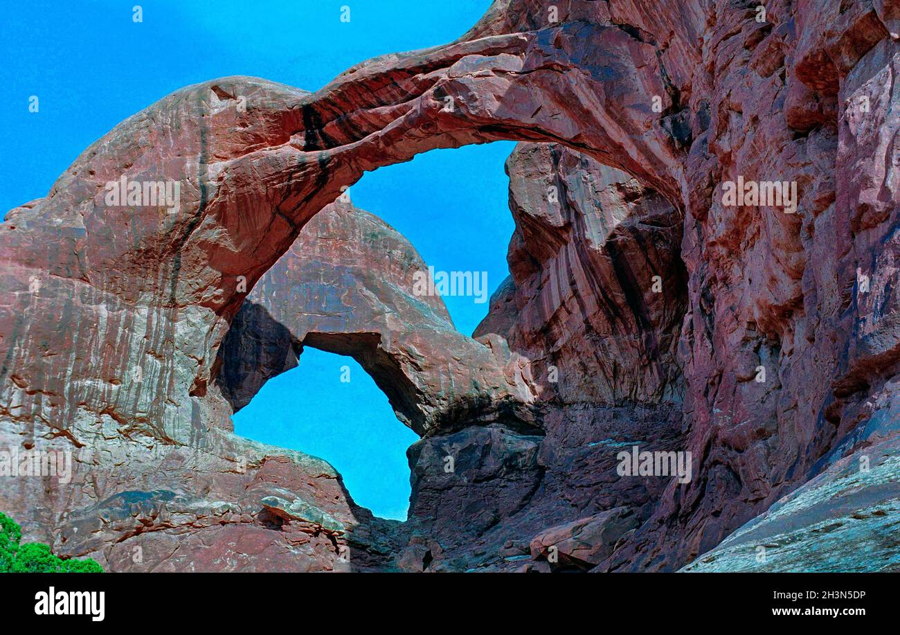 Double Arch, Arches National Park, Moab, Utah Stock Photo - Alamy