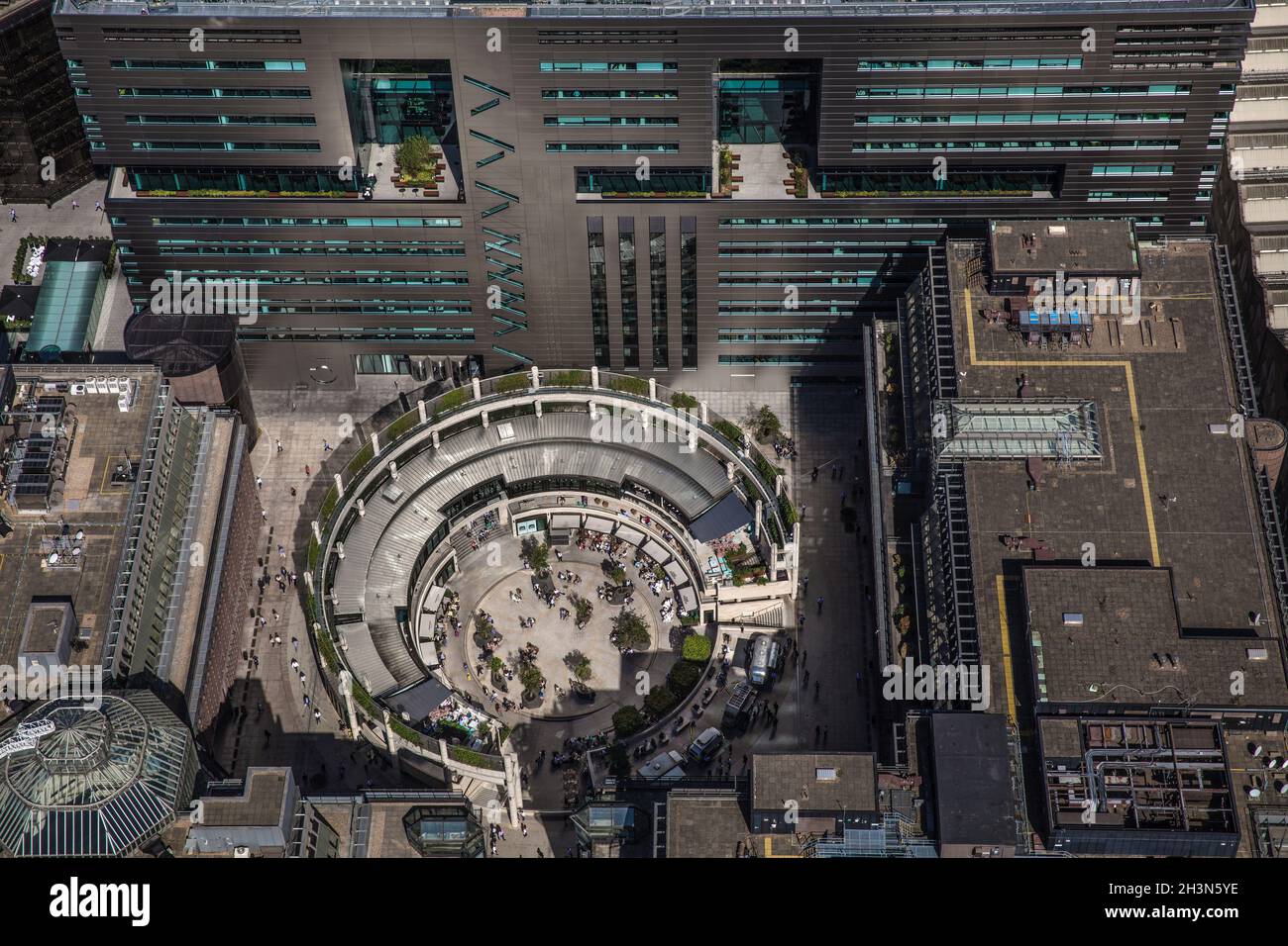 UK, London, Aerial view of Broadgate Circle Stock Photo - Alamy