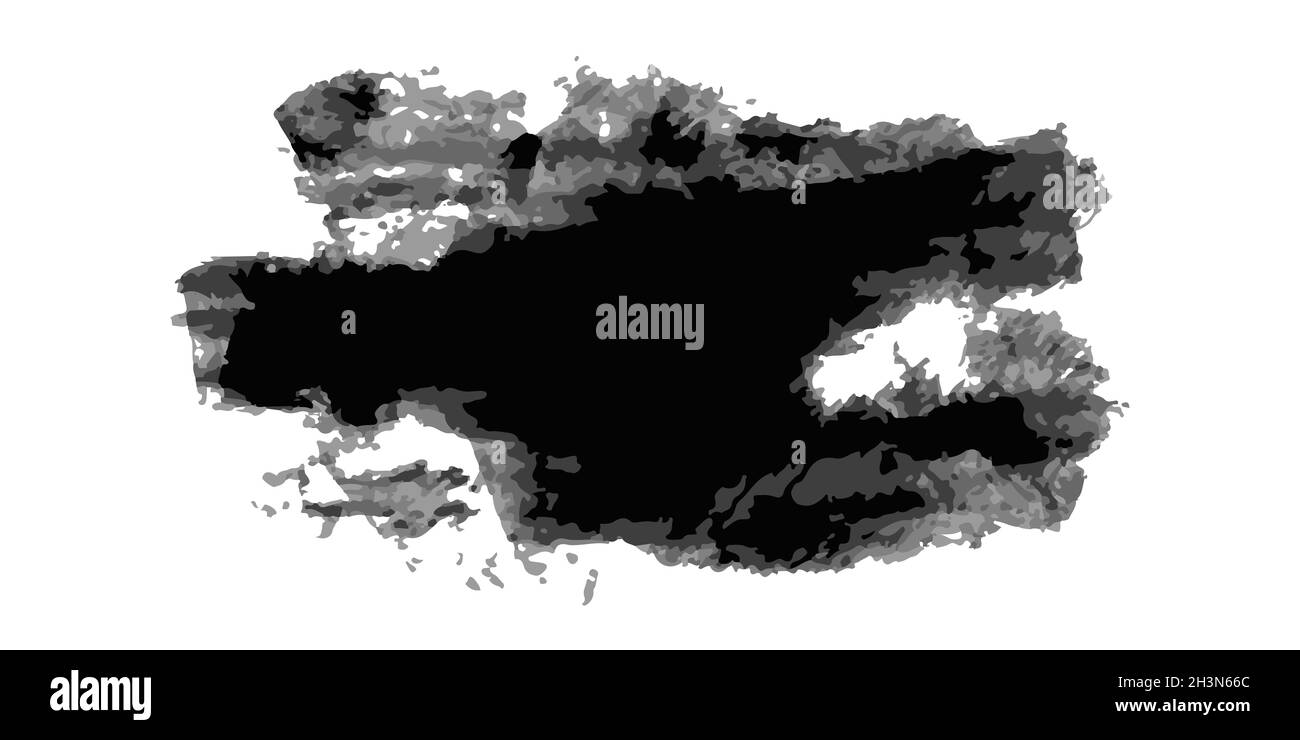 Messy black ink grunge spot with transparent isolated on white Stock ...