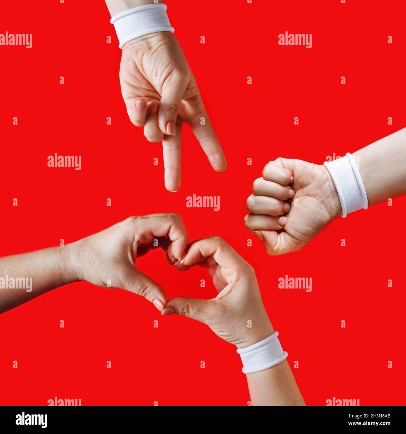 Hands show gestures Stock Photo - Alamy