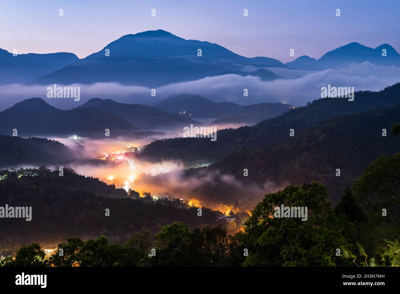 Scenery of village in the mountain Stock Photo - Alamy