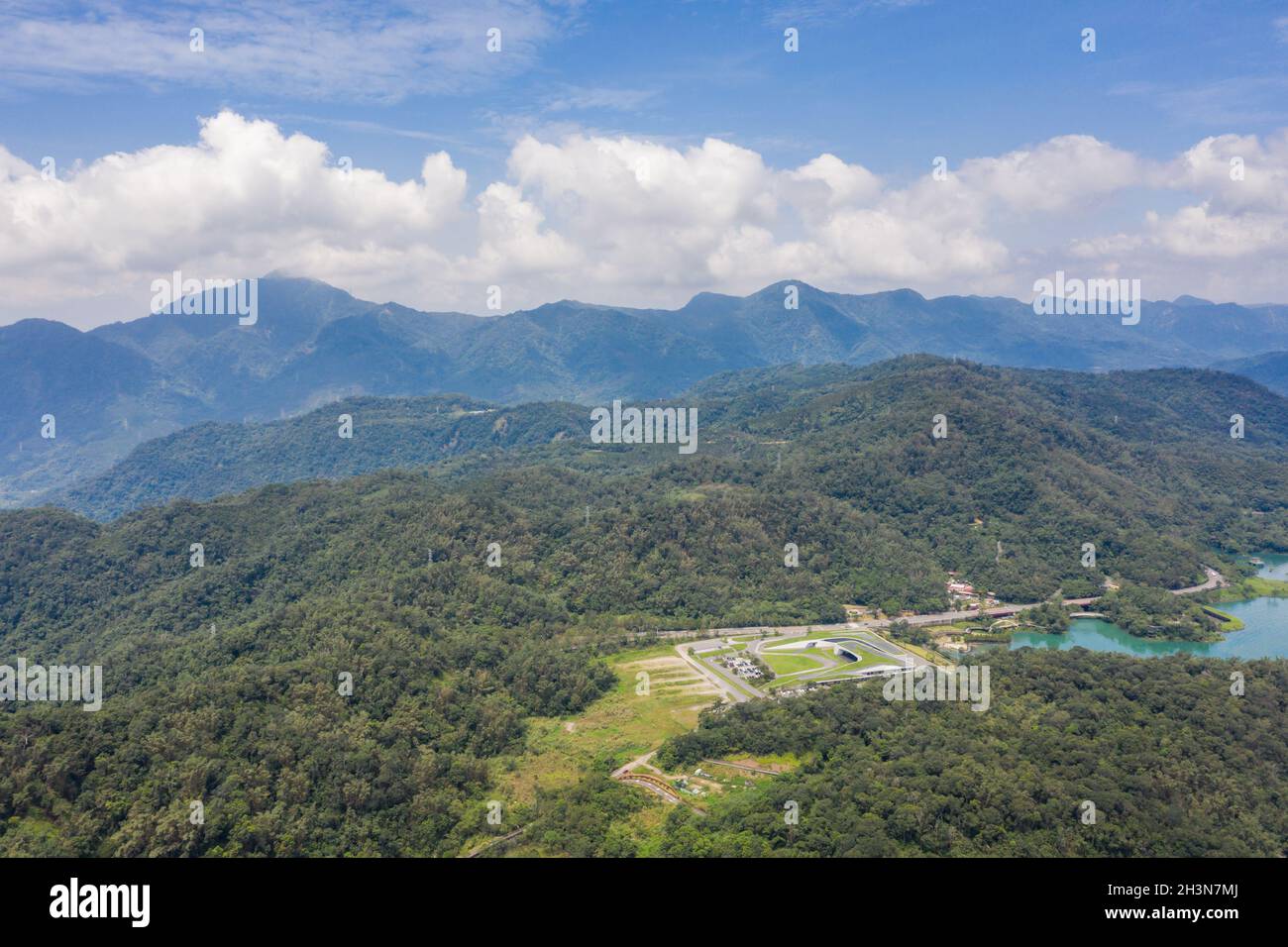 Aerial landscape with famous Xiangshan Visitor Center Stock Photo - Alamy