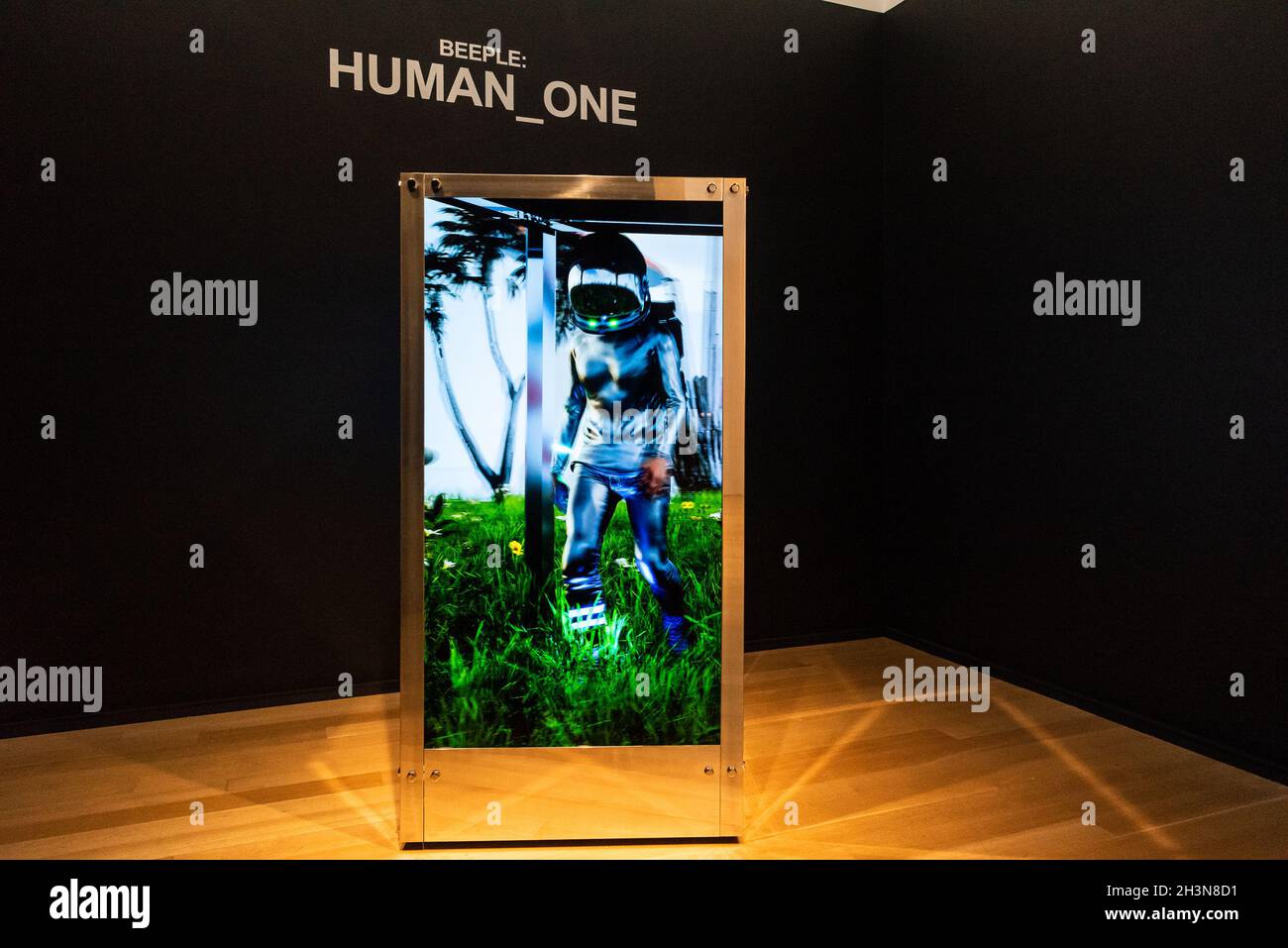 New York, USA. 29th Oct, 2021. Human One, a kinetic video sculpture by ...