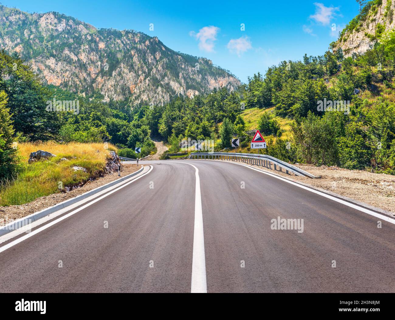 Curve road in Montenegro Stock Photo - Alamy