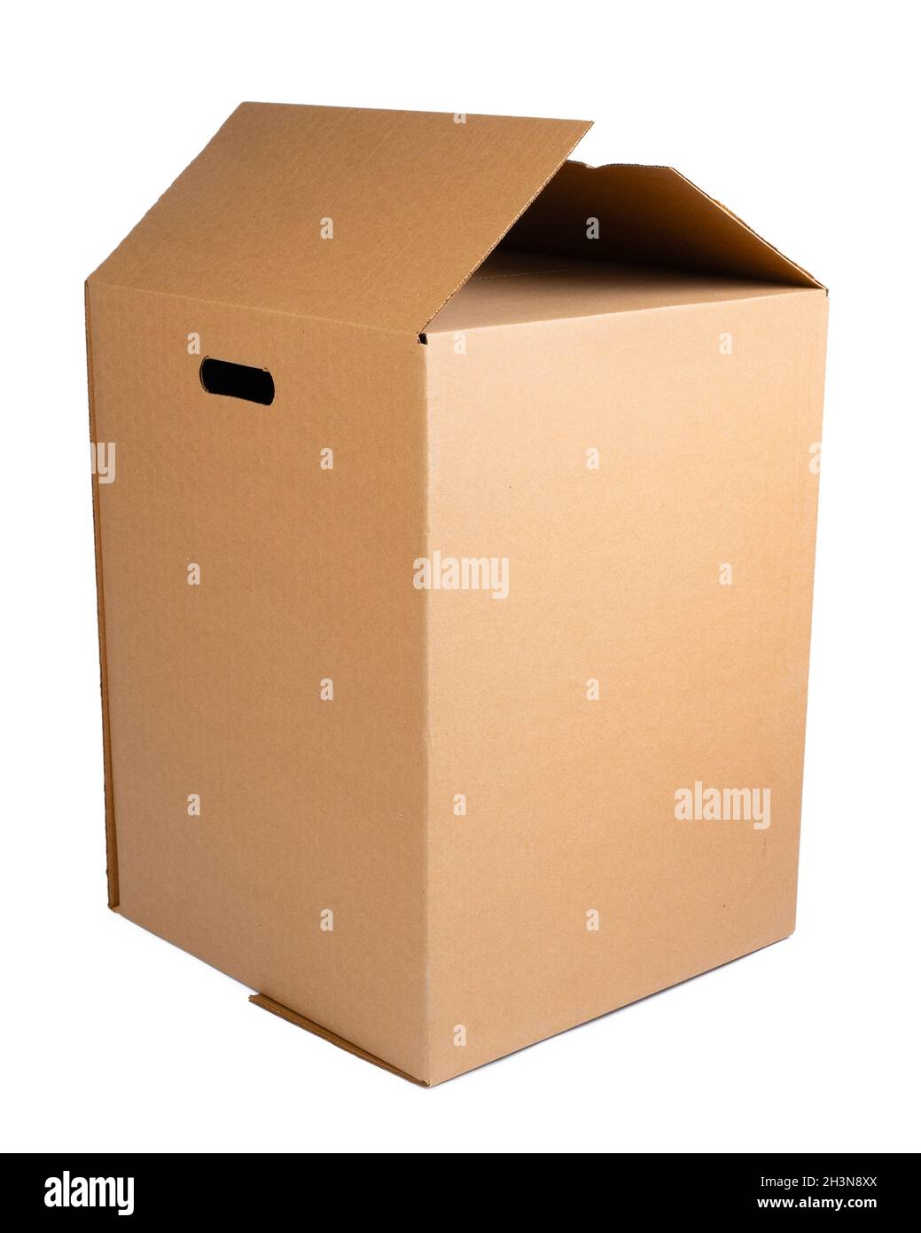 Cardboard brown box isolated on white background Stock Photo - Alamy