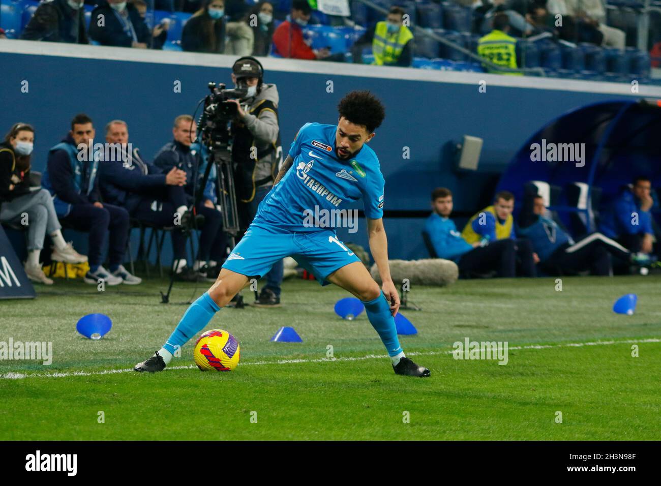 Saint Petersburg, Russia - 29 October 2021: Football. Russian Premier ...