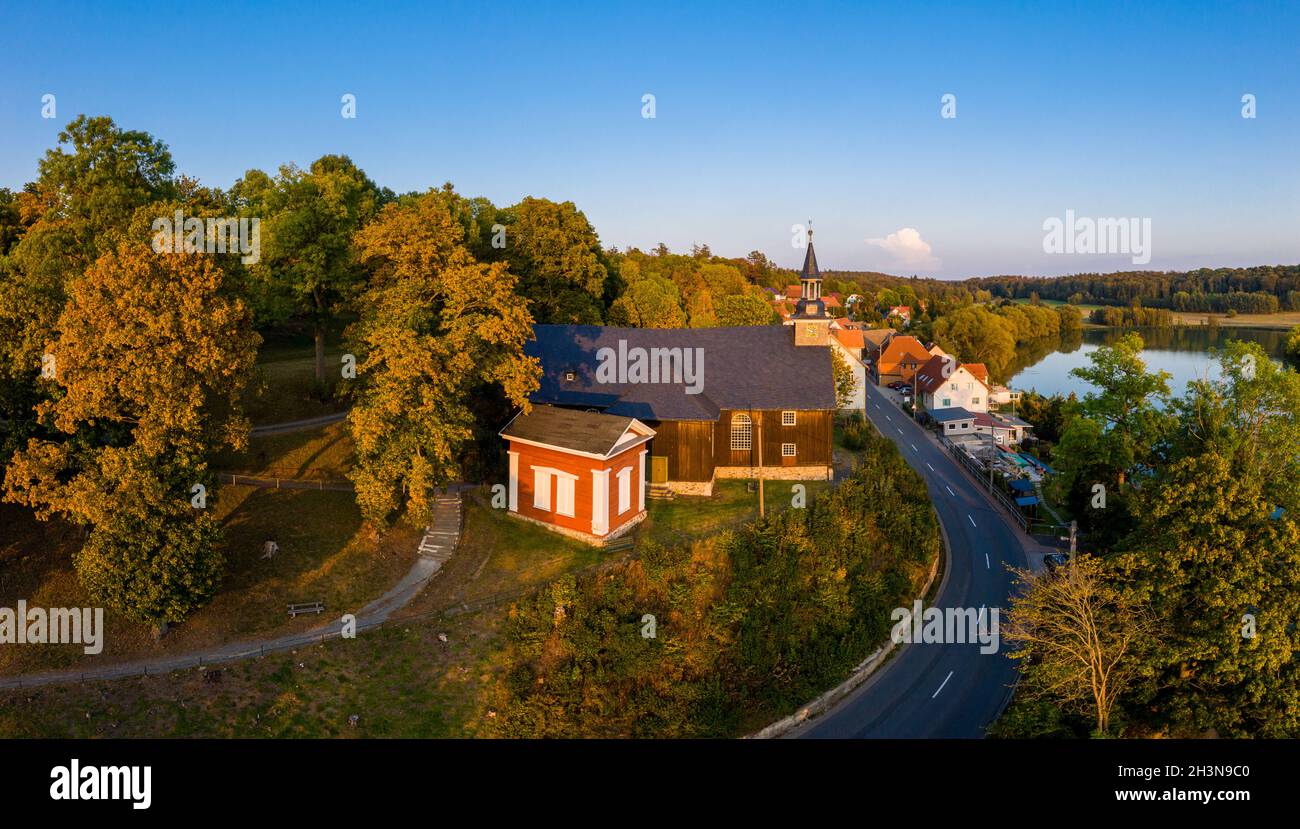 Aerial view castle Stiege town Oberharz am Brocken resin Stock Photo ...
