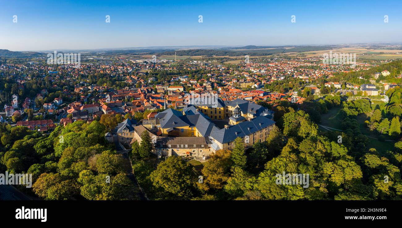 Big castle Blankenburg Harz aerial view Stock Photo - Alamy