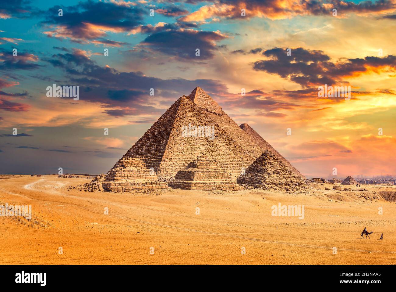 Egyptian Pyramids Sunset
