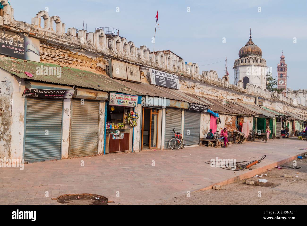 LUCKNOW, INDIA - FEBRUARY 3, 2017: Various stalls near Chota Imambara ...
