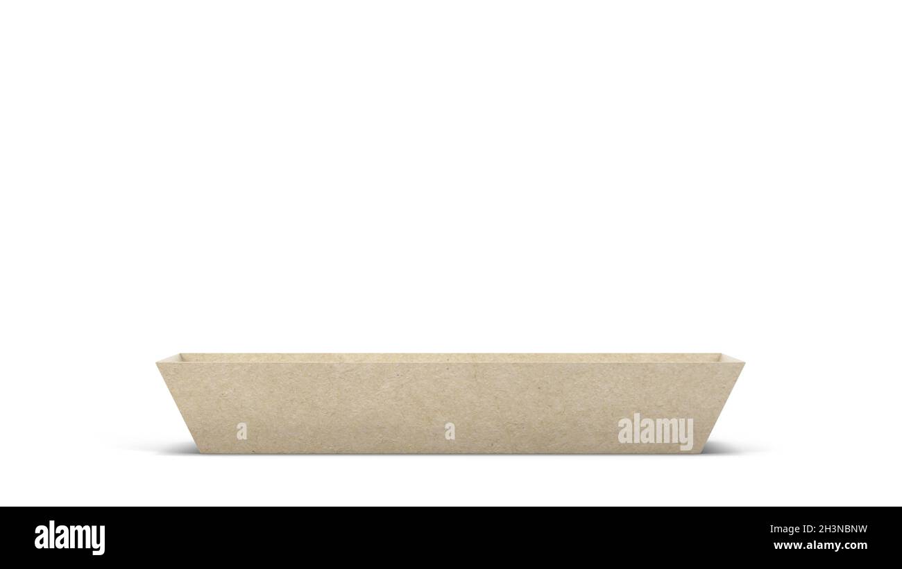 Paper food tray. 3d illustration isolated on white background Stock ...