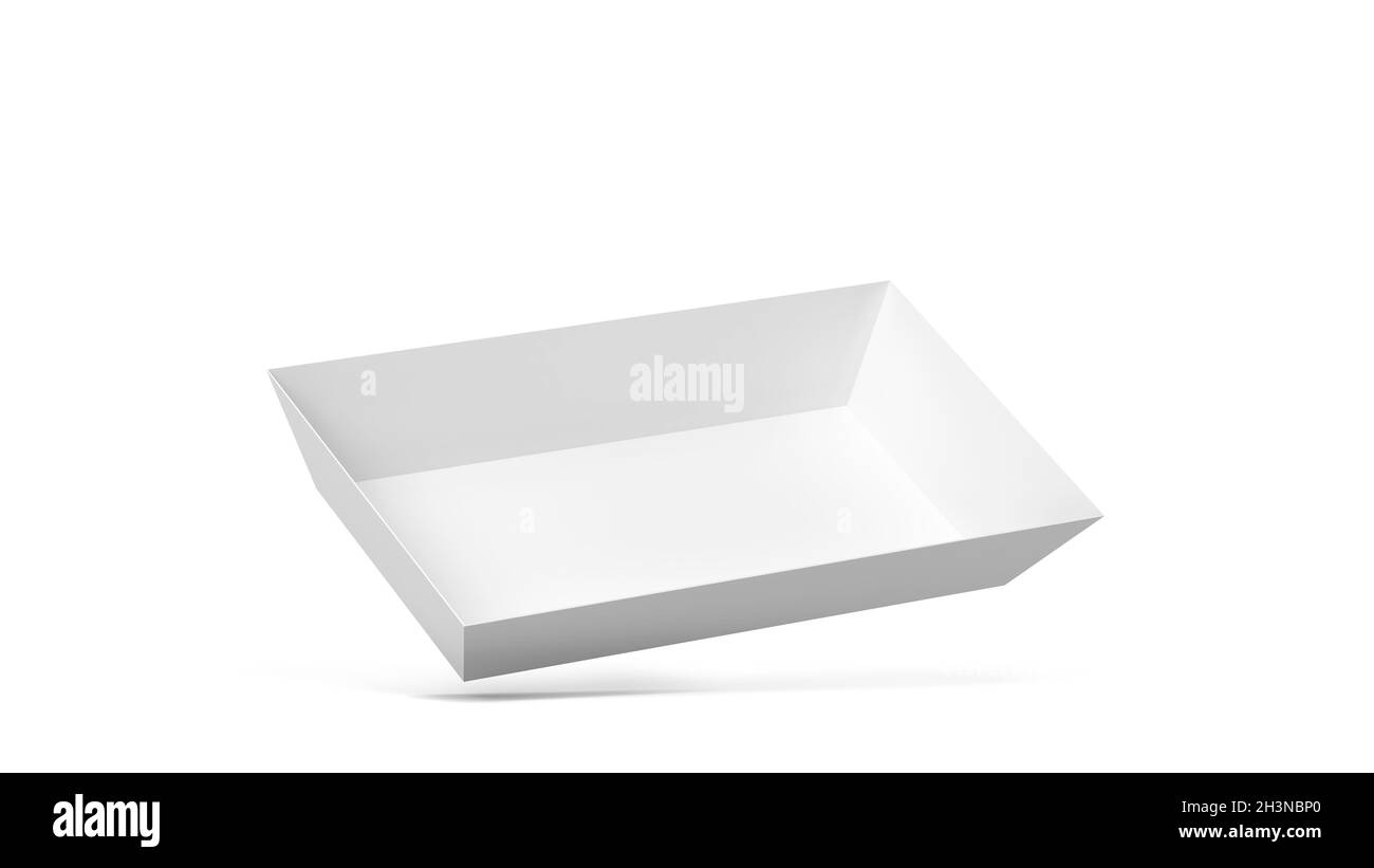 Paper food tray. 3d illustration isolated on white background Stock ...