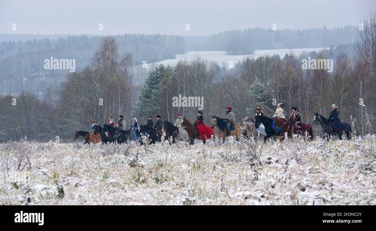Minsk region, Belarus - November 5: Historical reconstruction of the ...