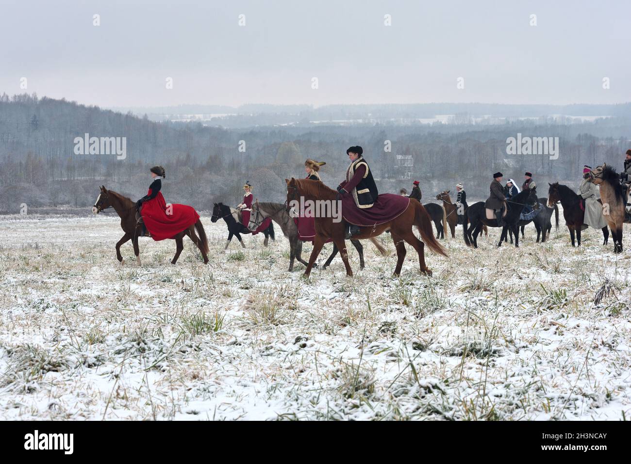 Minsk region, Belarus - November 5: Historical reconstruction of the ...