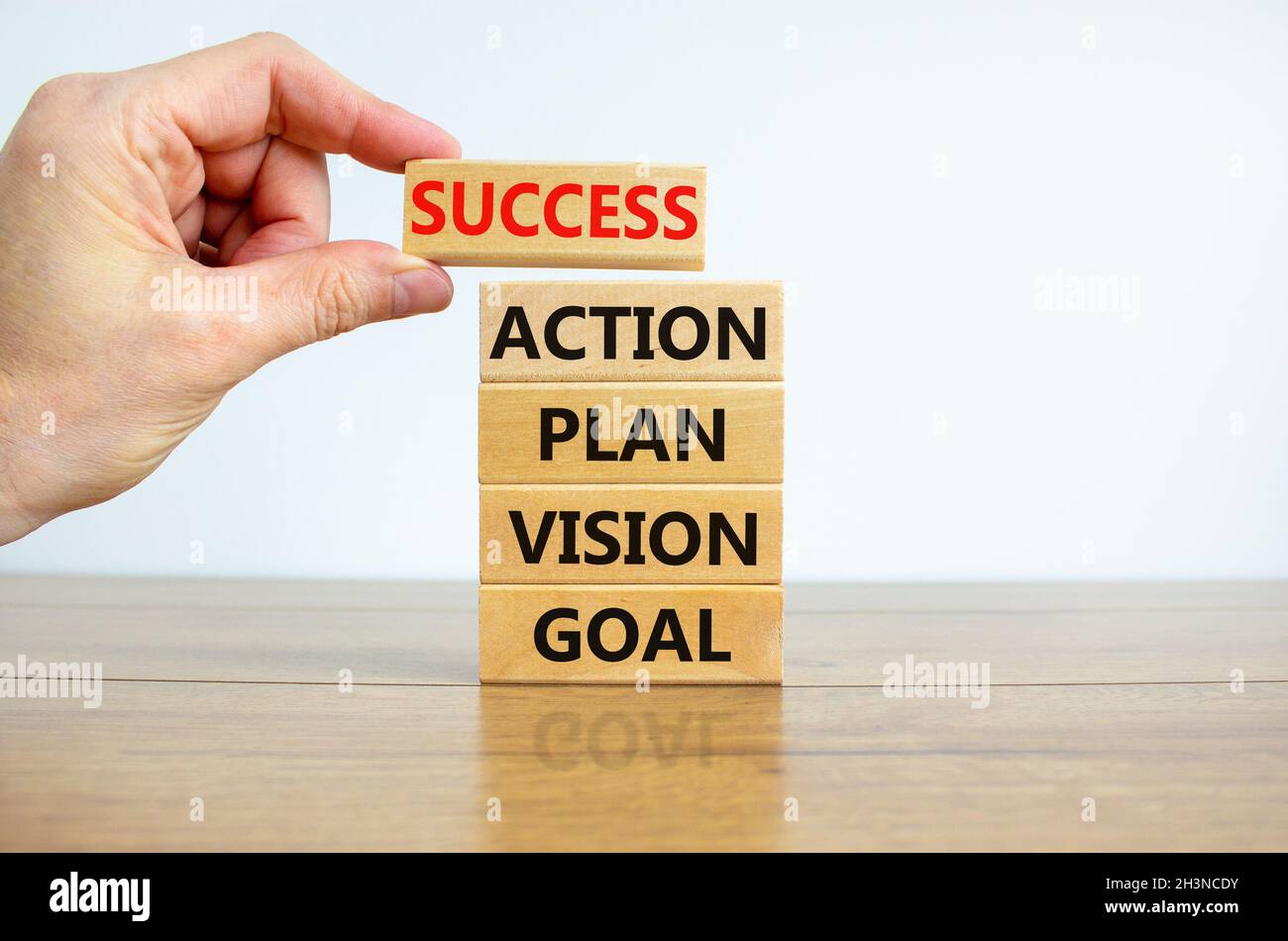 Business concept growth success process. Blocks stacking as step stair ...