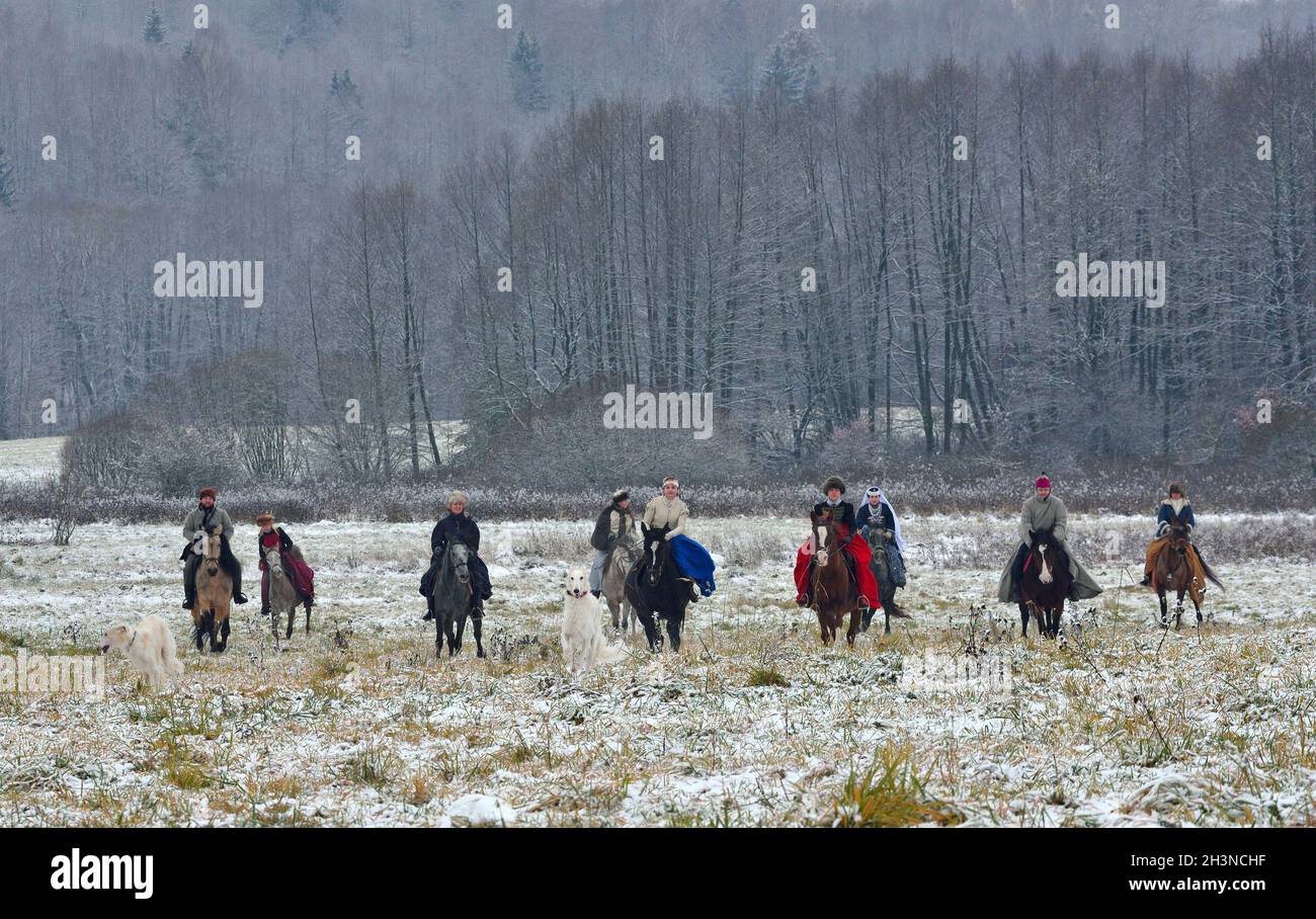 Minsk region, Belarus - November 5: Historical reconstruction of the ...
