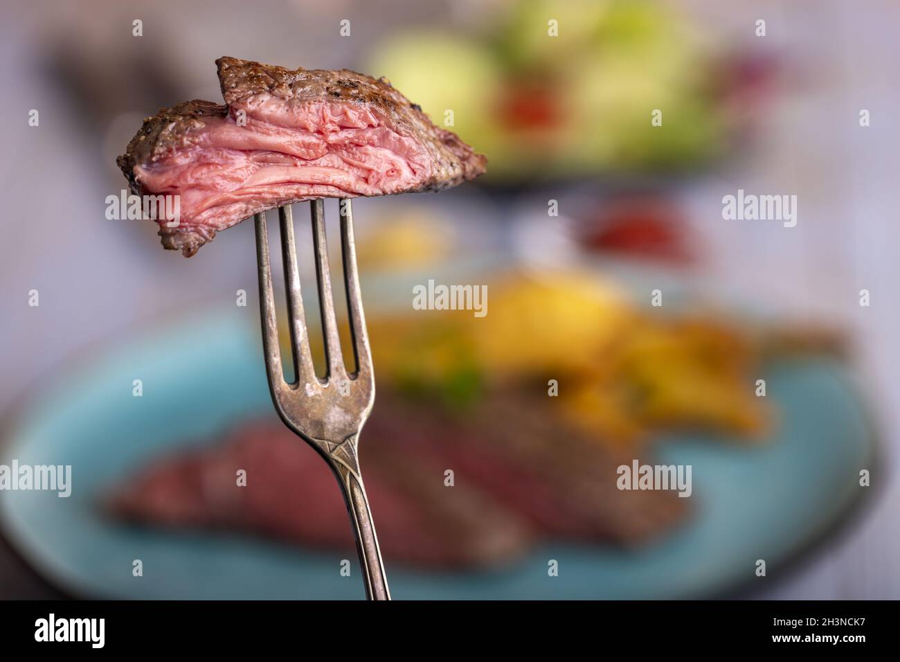 Rare steak fork hi-res stock photography and images - Alamy