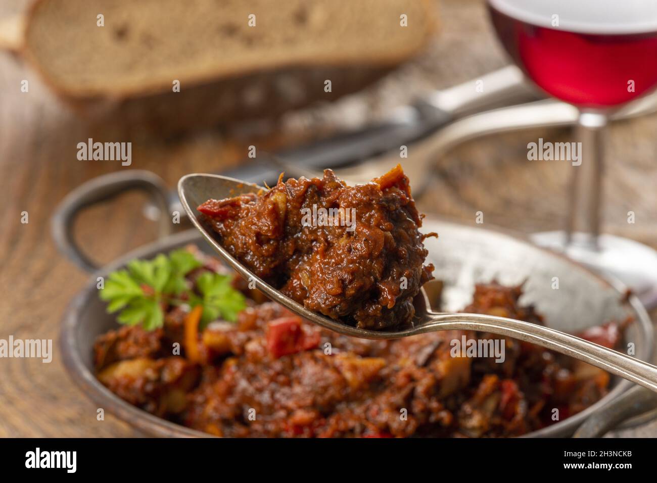 Austrian goulash on wood Stock Photo - Alamy