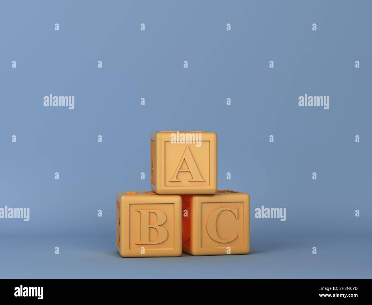 Abc blocks. Minimal scene. 3d illustration Stock Photo - Alamy