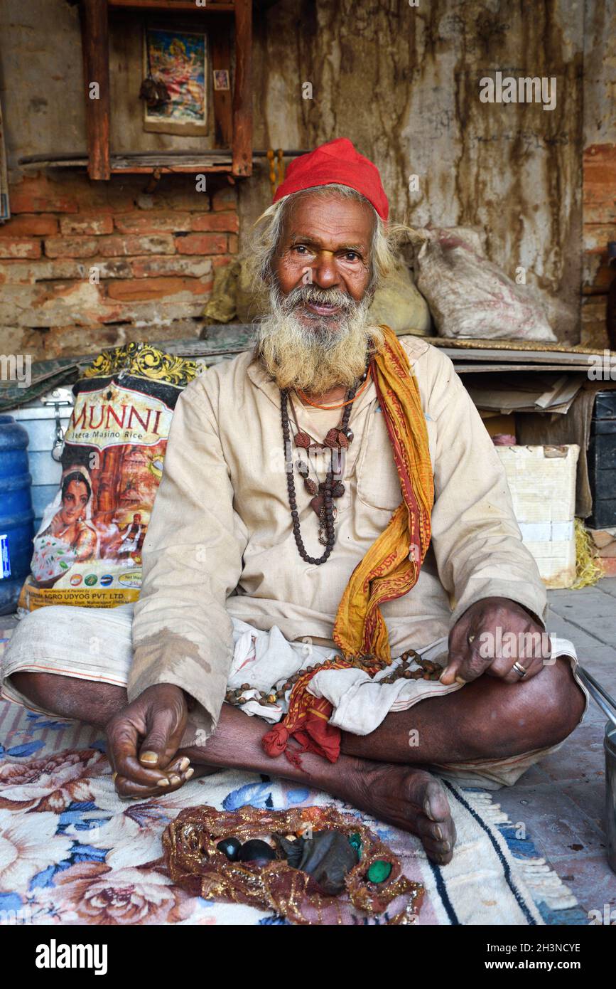 Kathmandu, Nepal - April 10, 2016: Hindu sadhu baba (holy man) in ...