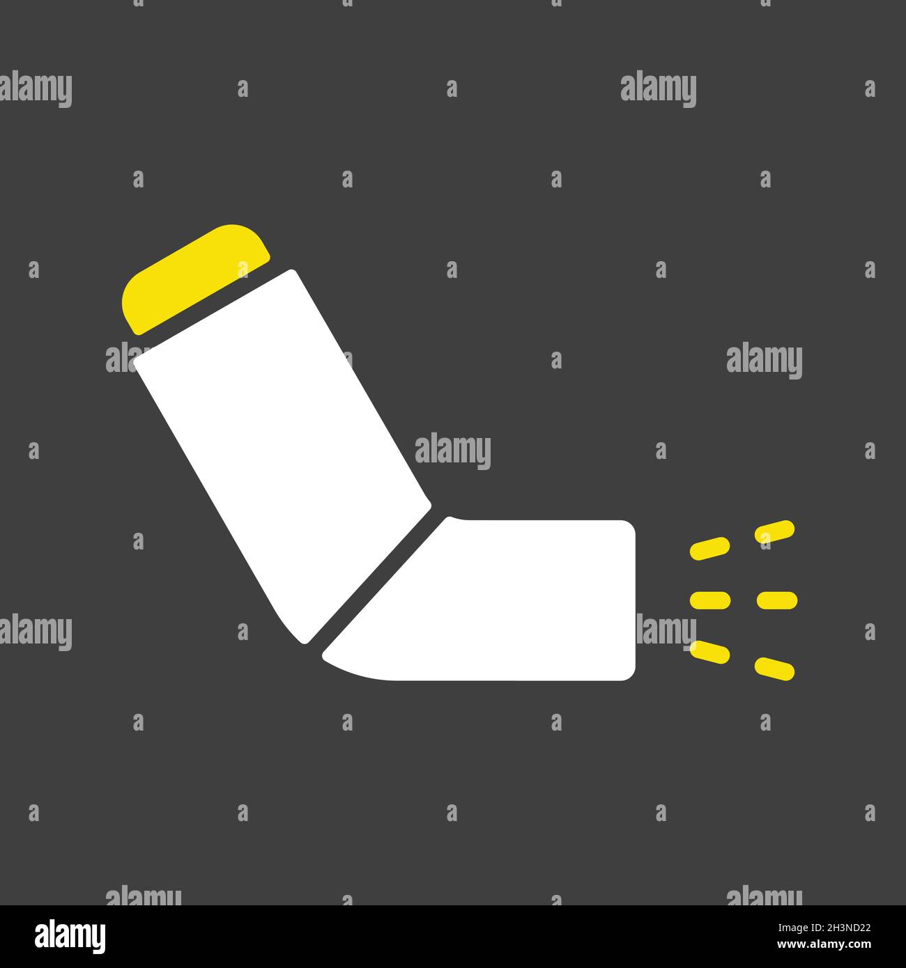 Asthma inhaler vector glyph icon on dark background. Medicine and ...
