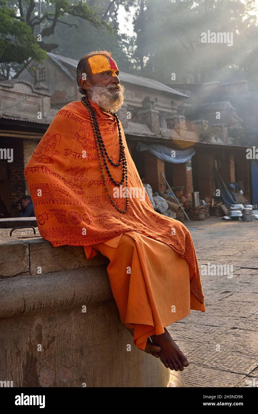 Kathmandu, Nepal - April 10, 2016: Hindu sadhu baba (holy man) in ...