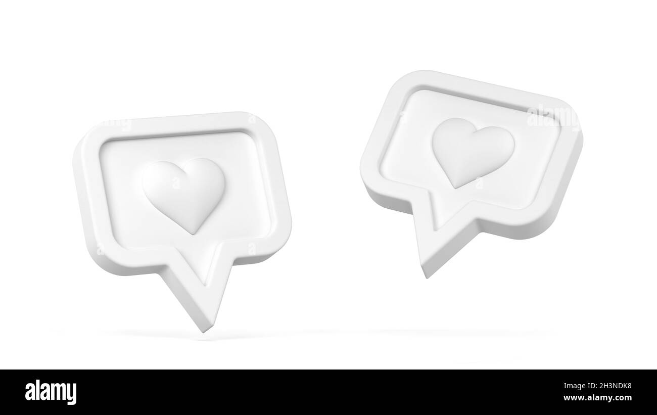 Like notification icon. 3d illustration isolated on white background ...