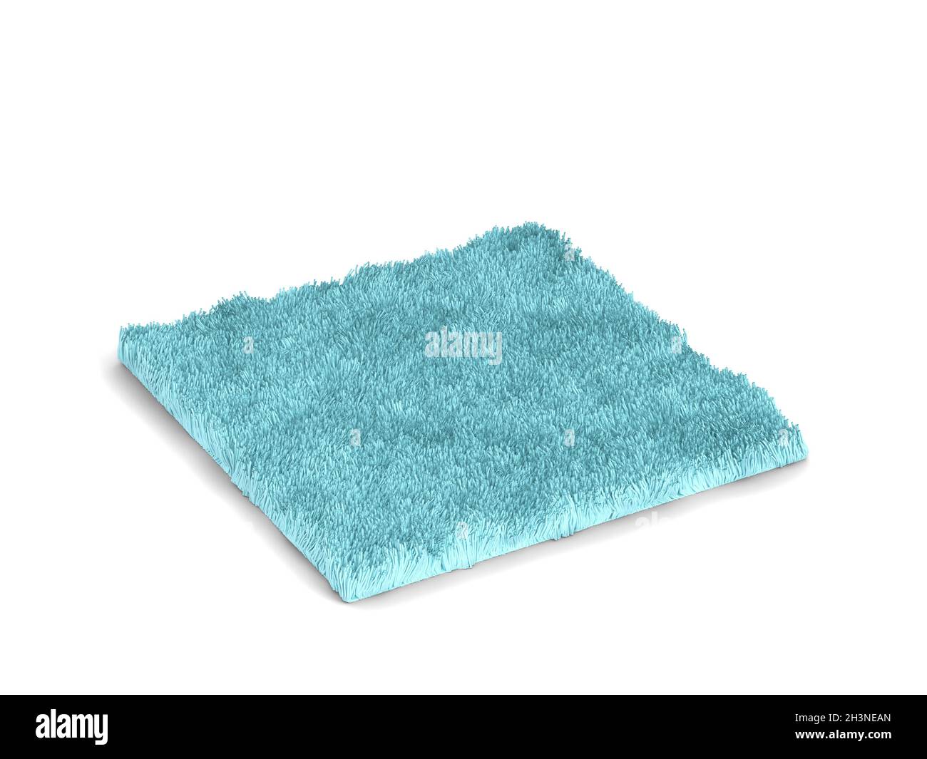 Fluffy square rug. 3d illustration isolated on white background. Wool ...
