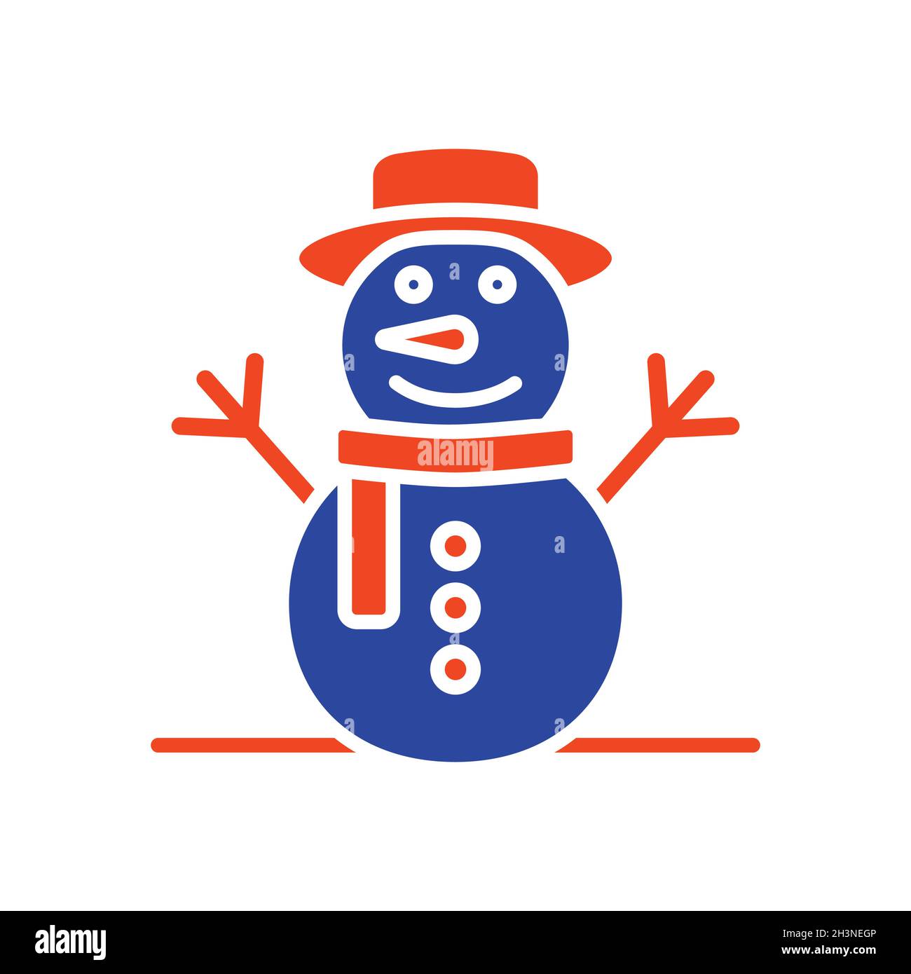 Christmas snowman vector glyph icon. Winter sign. Graph symbol for ...
