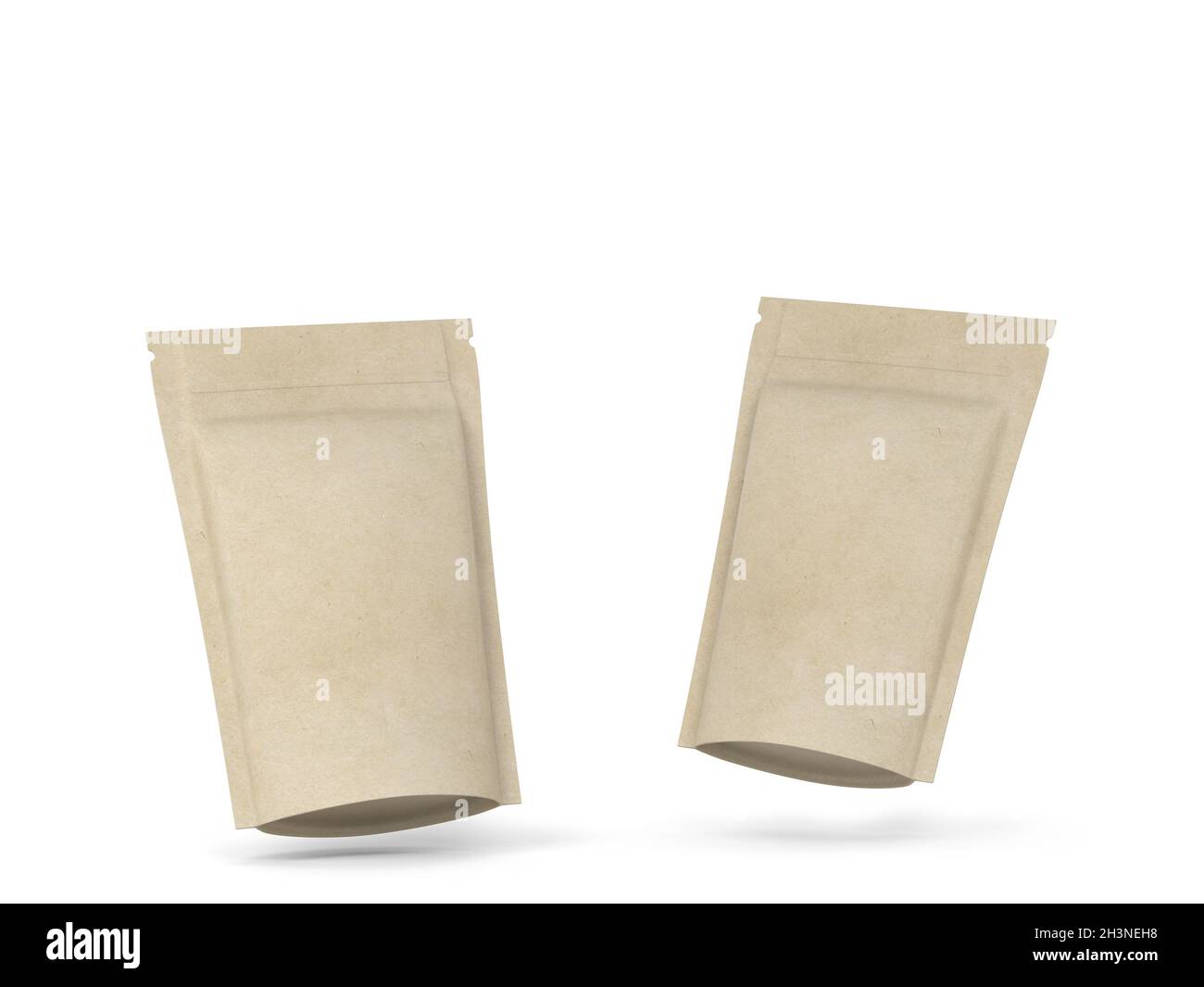 Blank zipper package mockup. 3d illustration isolated on white ...