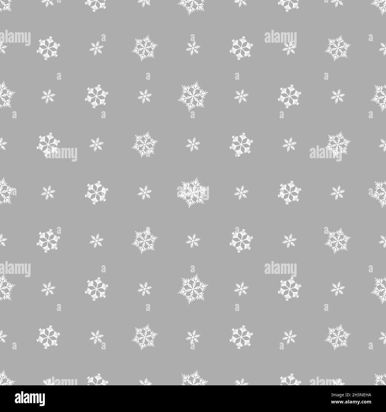 Winter seamless pattern with white snowflakes on grey background ...