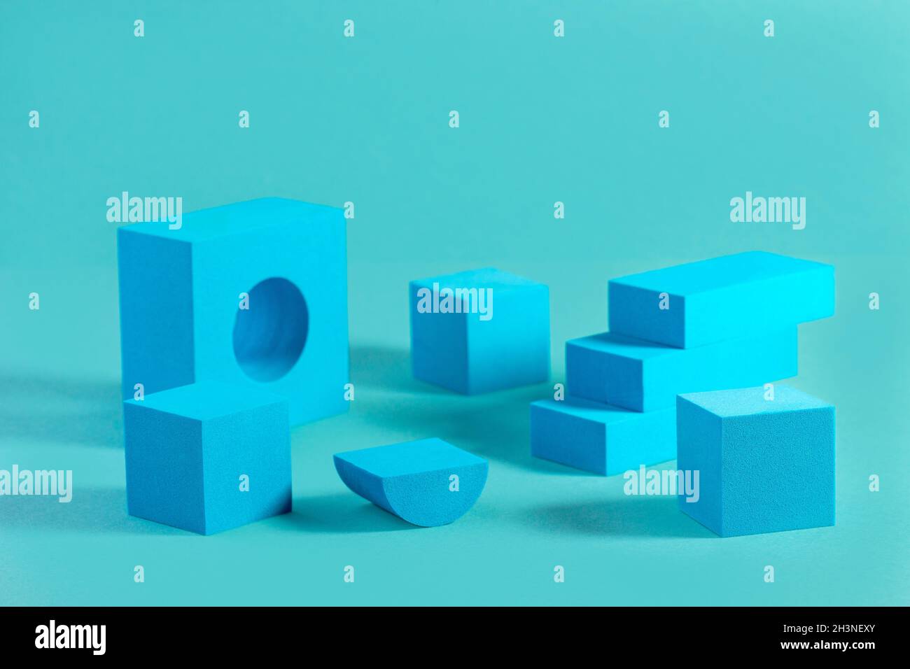 Geometric blue shapes Stock Photo - Alamy