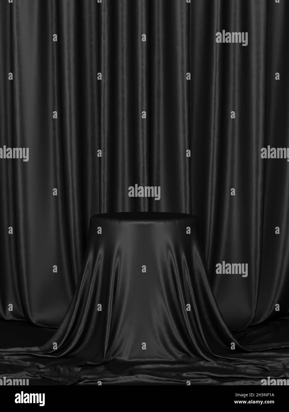 Covered object cloth Black and White Stock Photos & Images - Alamy