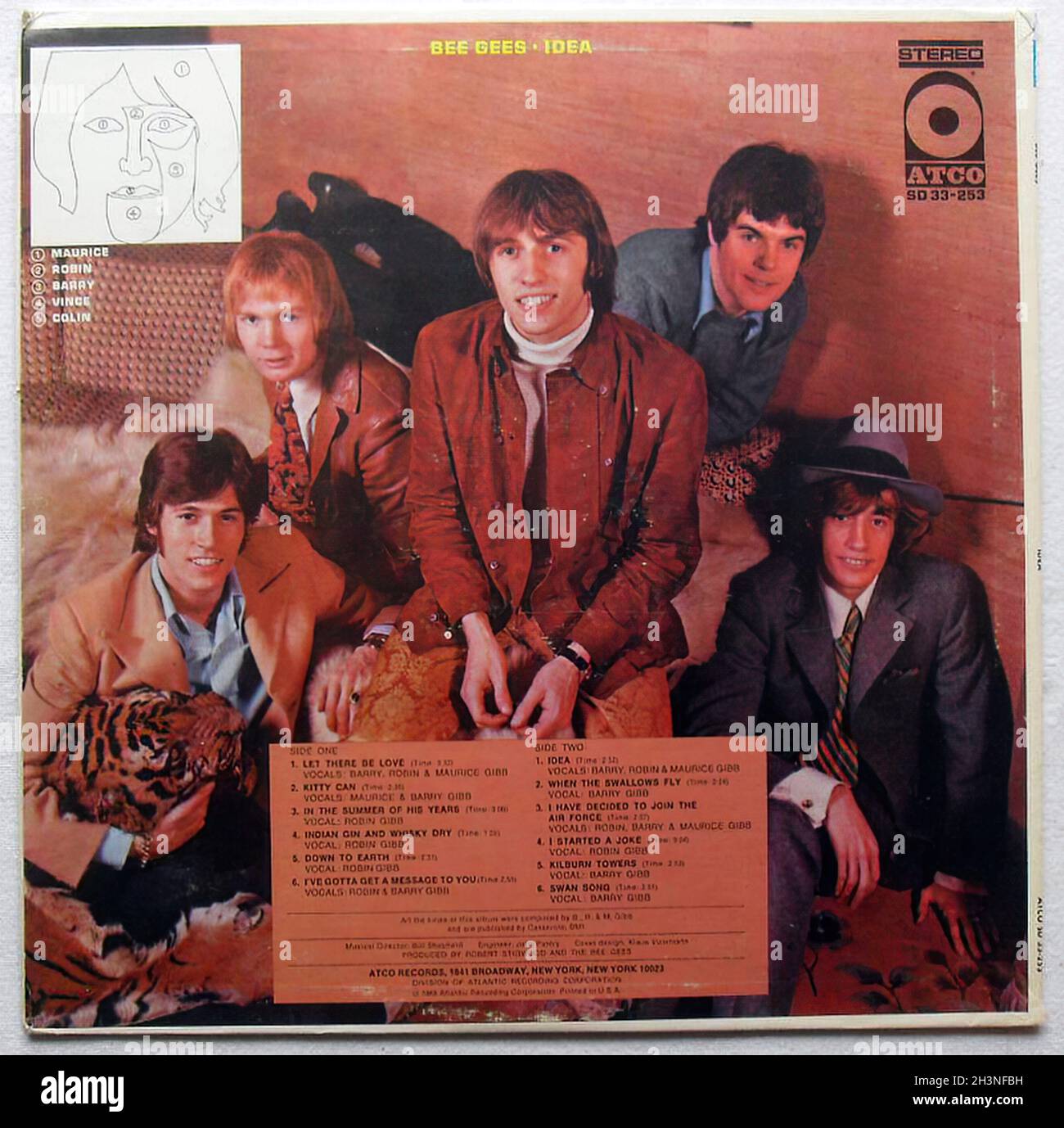 1968 Bee Gees Idea Original Vintage Lp Record Cover Back Vinyl Stock ...