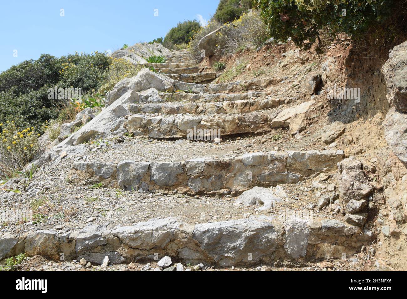 Stairs at the Preveli beach in Crete Stock Photo - Alamy