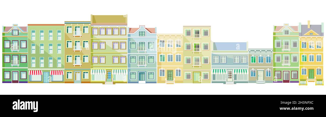 Buildings in a row, real estate, exterior of buildings, apartment ...