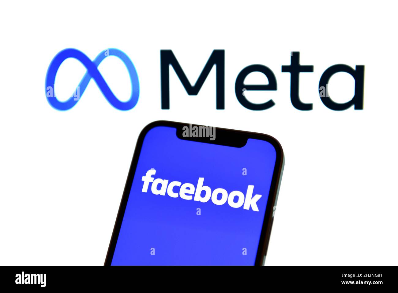 In this photo illustration, a Facebook logo seen displayed on a ...