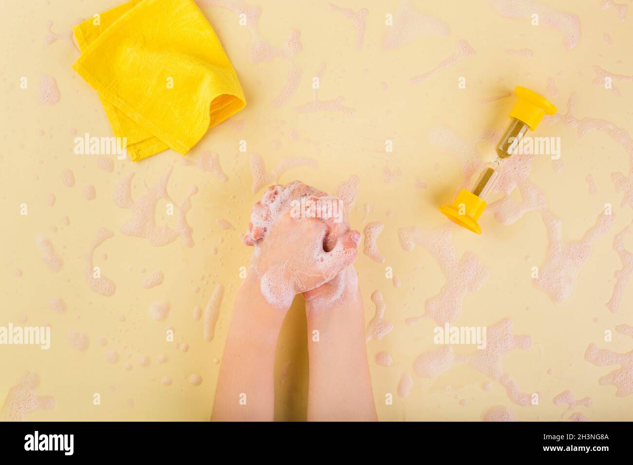 Wash hands concept. Washing hands at home. Coronavirus concept. Child ...