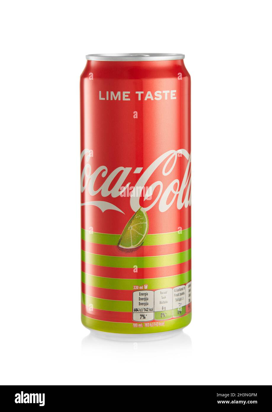 LONDON,UK - OCTOBER 21, 2021 : Aluminium can of Coca Cola Lime Taste ...